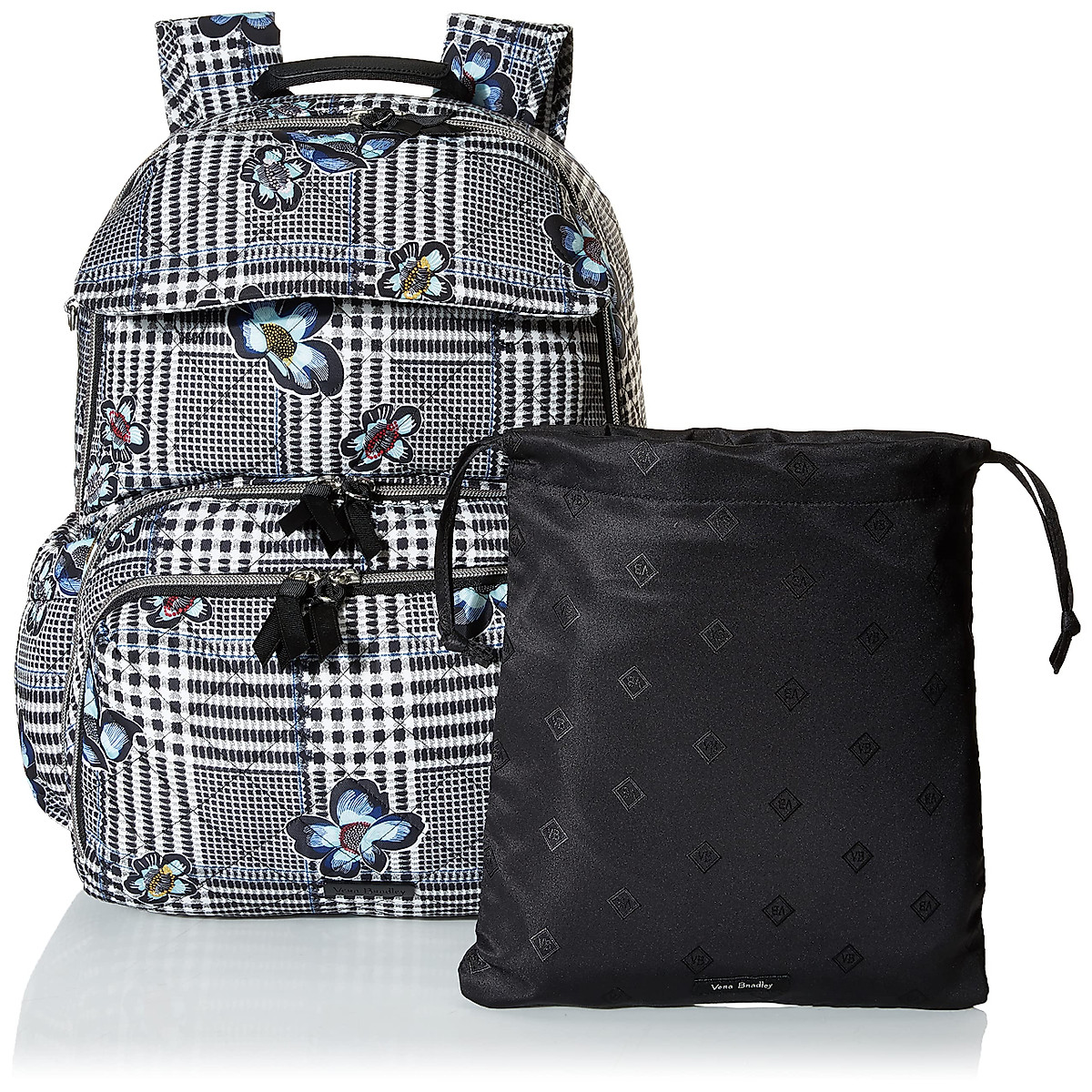 Vera Bradley Performance Twill Backpack Baby Diaper Bag, Black,One Size