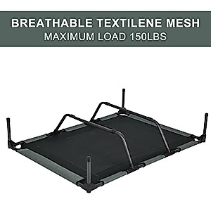 Outdoor Elevated Dog Bed with Removable Canopy, 48" XLarge Cooling Raised Pet Cot for Outdoor Camping, Waterproof Canopy, Durable Oxford Fabric, Portable Pet Bed (Large Gray)