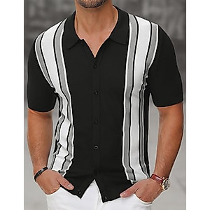 PJ PAUL JONES Men's Modern/Fitted, Black, Large