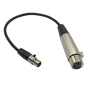 MMNNE 3 Pin Mini XLR Female to XLR Female Microphone Cable, 3-Pin Mini XLR (TA3F) to Regular XLR Female to Female Pro Lapel Microphone Cable (1Feet)