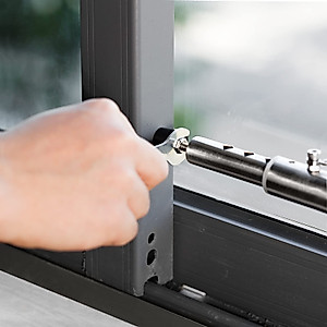 TURBRO Adjustable Window Security Lock Bar, Sliding Door Jammer, Extendable from 15.5" to 29" for Sliding Windows with AC Unit Installed, Stainless Steel