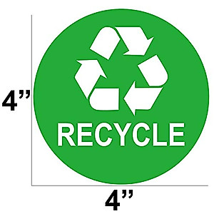 4"x4" Recycle Sticker Sign Trash Can Decal - 12 Recycling Trash Bin Labels Waterproof Organize & Coordinate Garbage Waste from Recycling (Recycle Trash, 4 inch)