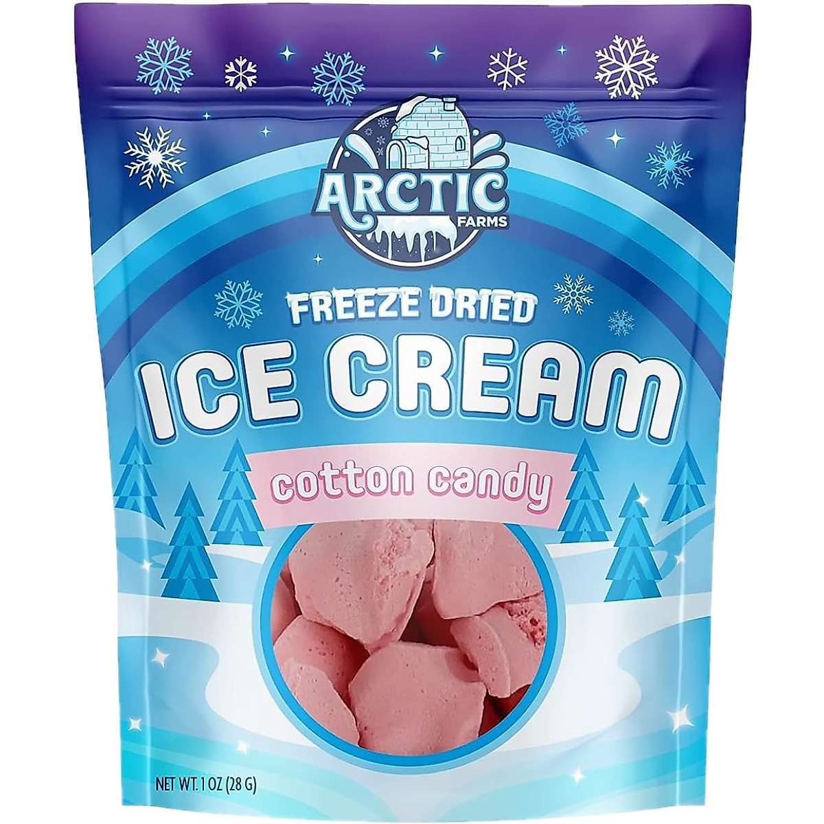 Arctic Farms Freeze Dried Ice Cream that Does Not Melt (Cotton Candy - Pink)