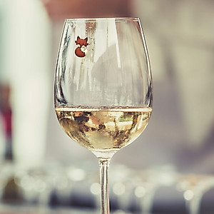 Simply Charmed Fox and Owl Wine Glass Charms - Magnetic Drink Markers for Regular or Stemless Glasses