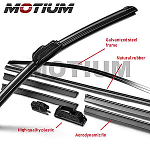 MOTIUM OEM QUALITY Premium All-Season Windshield Wiper Blades (22"+22" pair for front windshield)…