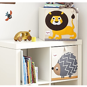 3 Sprouts Toy Storage Organizer: Toy Box Cube Organizer for Playroom, Nursery - Foldable Storage Bin - Lion