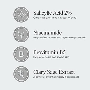 DRMTLGY Gentle Acne Face Wash - Acne Cleanser & Facial Wash - Oil-Free Salicylic Acid Cleanser & Face Wash for Acne