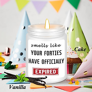 NANOOER 40th Birthday Gifts for Women, 40th Birthday Candles Gifts for Her, Your 40s Have Expired, 40 Year Old Birthday Gift Ideas, Funny Birthday Gifts for Women, Vanilla Buttercream Scent Candle