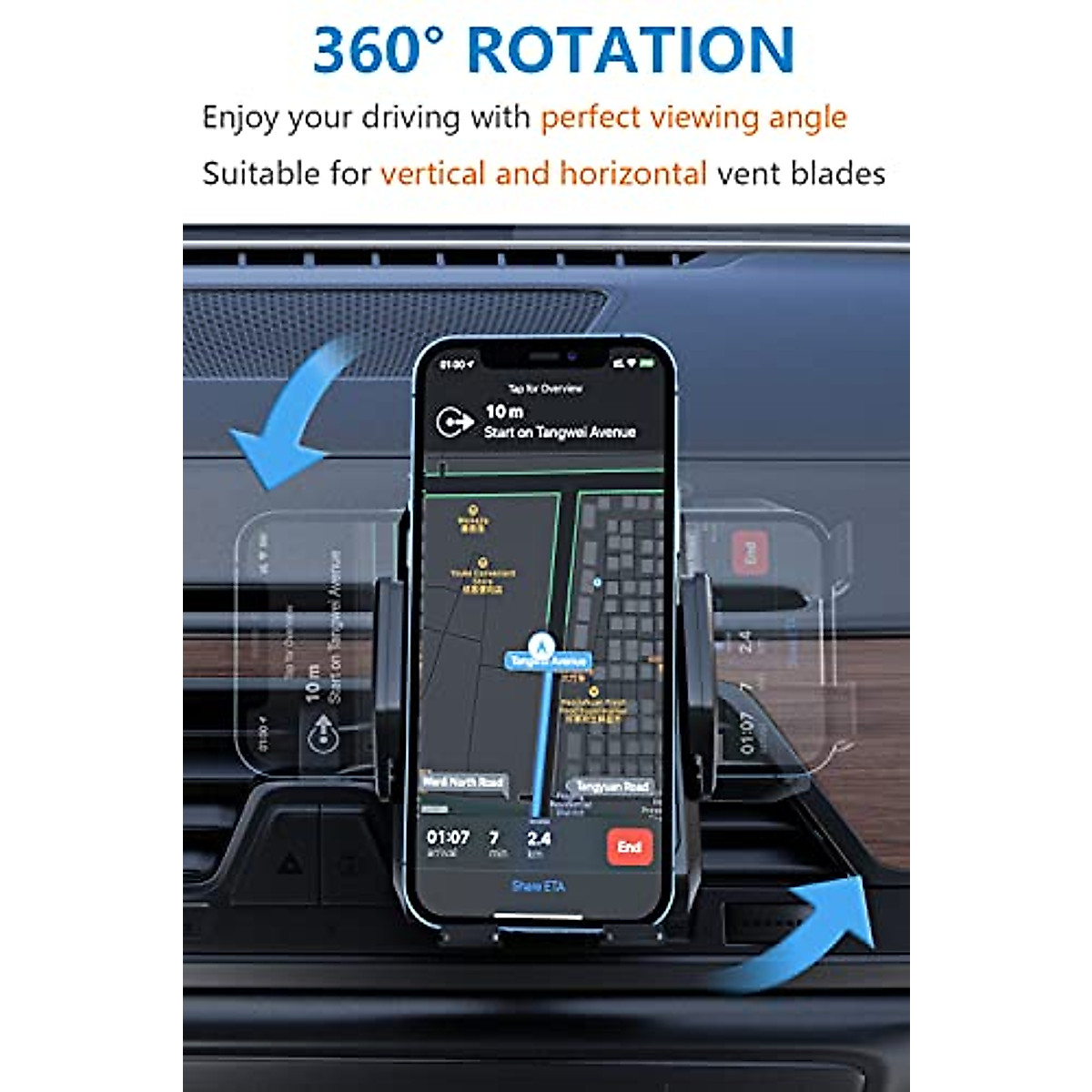 HANKEY [Upgraded] Universal Car Phone Mount with Upgraded Clip for Air Vent, Hands Free Cell Phone Holder