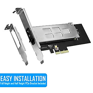 Kingwin M.2 Nvme SSD to PCIe 3.0/4.0 Removable SSD Mobile Rack for PCIe Expansion Slot Tool-Less Installation and Triangle Key Lock
