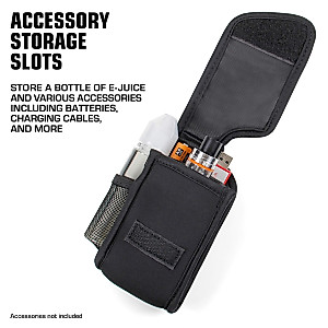 USA Gear Vape Pen Travel Case Belt Bag with Belt Loop & Carabiner Clip - Elastic Neoprene Vaporizer Pen Carry Case, Travel Pouch Fits E Juice, Mod Tanks, Cart Battery, Fits Most Vape Box Mod Kits