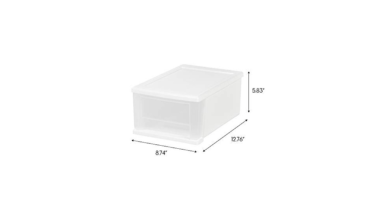 IRIS USA 7 Qt. Plastic Stackable Storage Drawers, Small, 4 Pack, Multi ...
