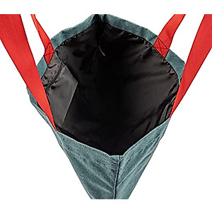 Camco Life is Better at The Campsite Tote Bag | Perfect for Groceries, Shopping or as a Purse | Gray/Blue Tote Bag with Red Retro Stars & Large, Tan Life is Better at The Campsite Text (53481)