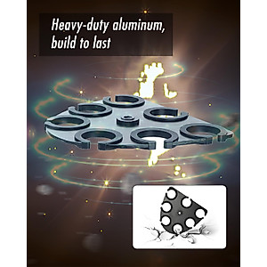 Numhag Microphone Holder, Multi Mic Holder for Wired and Wireless Mics, Multiple Microphone Organizer and Display for Mic Stand, Hold Up to 7 Microphones, Aluminum, Black