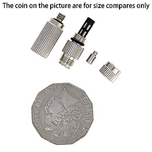 MroMax Copper Nickel Plated Misting Nozzle - 3/16inch Threaded 0.15mm Orifice Dia Fogging Spray Head for Outdoor Cooling System Silver Tone 5Pcs