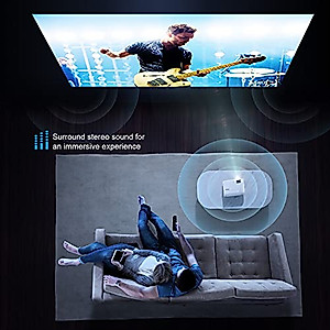 YABER Mini Projector with Screen, 1080P Full HD 8000L Outdoor Movie Projector, Portable WiFi Projector Compatible with TV Stick/iOS/Android/TV Stick/PC/PS5, for Home Theater & Outdoor Movies