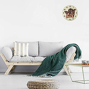 Hapuxt Silent Wooden Wall Clock 12" Non Ticking ﻿Angel from The Fresco Battery Operated Clock Creative Fashionable Home Decor for Kitchen Office School Living Room