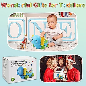 Baby Toys 6 to 12 Months,Toddler Toys,Star Projector Crawling Elephant Toys for 1-2 Year Old Boys Girls,Tummy Time Toys with Music,3 6 9 12-18 Months Babies Girl Toys,1 Year Old Boy Girl Birthday Gift
