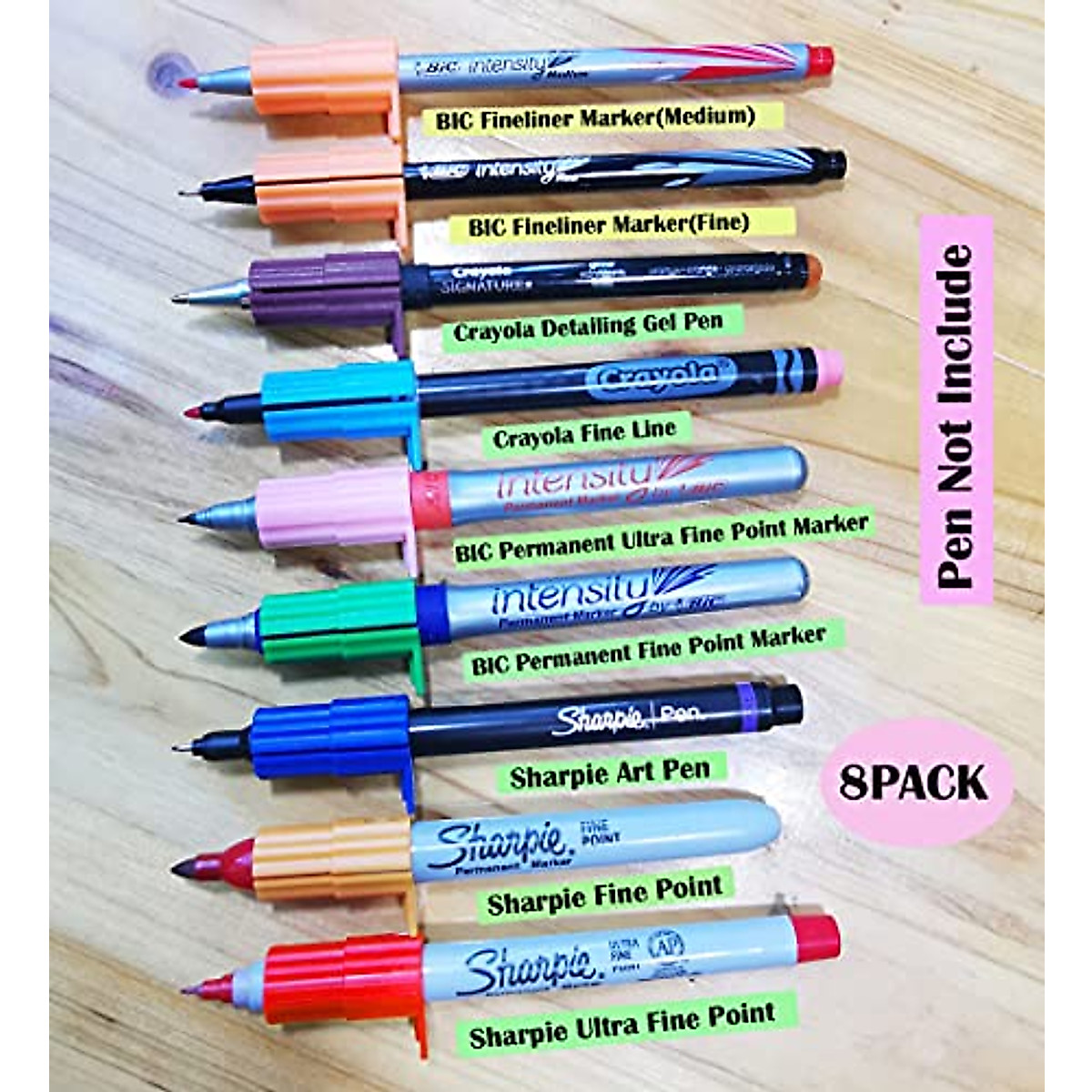 8 Packs Pen/Marker Adapter Set Compatible with Cricut (Explore Air,Air 2,Air 3, and Maker,Maker 3),Pen Adapter Compatible with Sharpie/BIC/Crayola