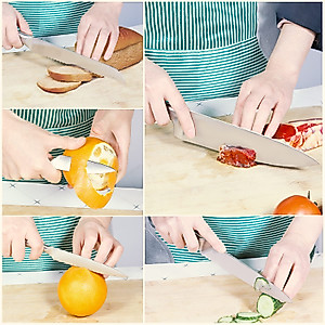 AMAHOUSMET Knife Set 5 Pieces, Professional Kitchen Knife Set with Box, Chef Knife Set, Japanese Stainless Steel, Includes Chef Knife, Bread Knife, Carving Knife, Utility Knife and Paring Knife