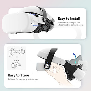 CNBEYOUNG Adjustable Head Strap Compatible with Quest 2,Replacement for Quest 2 Elite Strap Accessories Enhanced Support and Comfort in VR Gaming,Suitable for Children Adults Use