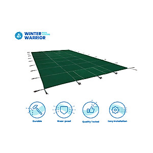 Winter Warrior Mesh Inground Safety Pool Cover - - for 16'x32' Pool - Green