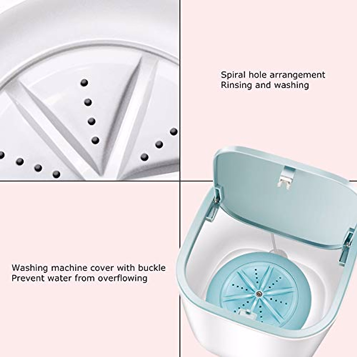 Clothes Washing Machine, Desktop 5V 18W Portable High Efficiency USB Charging Laundry Washer, for Cleaning Underwear Washing Socks Cleaning Baby Clothes