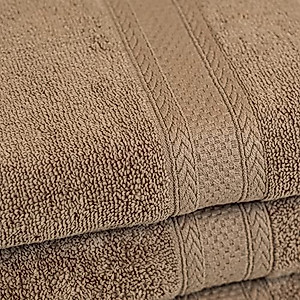 VANME, 100% Cotton, Bath Sheet, Drap de Bain, 30" X 60", Zero Twist Bath Towel, Soft and Absorbent, Pack, 3 or 6 Pieces, Professional Construction for Everyday Use (6, Deep Taupe)