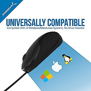 SABRENT Mini Travel USB Optical Mouse with Retractable Cable (MS-OPMN)