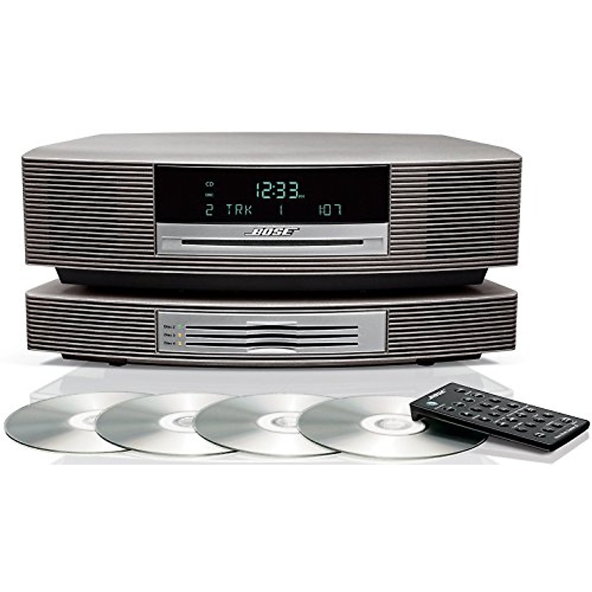 Bose Wave Music System with Multi-CD Changer - Titanium Silver, Compatible with Alexa Amazon Echo (Renewed)