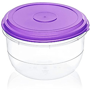 DecorRack Food Storage Container, 5.5 Quarts, BPA Free- Plastic, Food Grade Safe, Heavy Duty Dry Storage Containers, Round Large Food Container Bowl with Airtight Lid (1 Pack)
