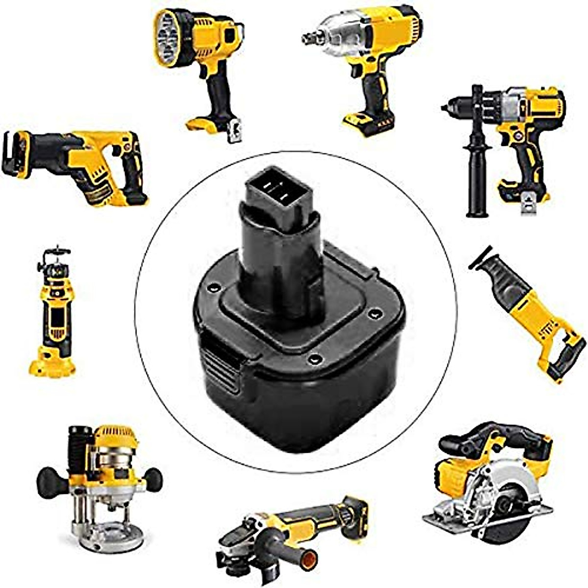 VANON [Upgrade to 4800mAh DW9062 Ni-MH Replace for Dewalt 9.6V Battery DW9061 DW926 DC750KA DW955K DW955 DW926K-2 DW926K DW902 DW050 DE9062 DE9061 DE9036 DW955K-2 DW050K(2Pack, Black)