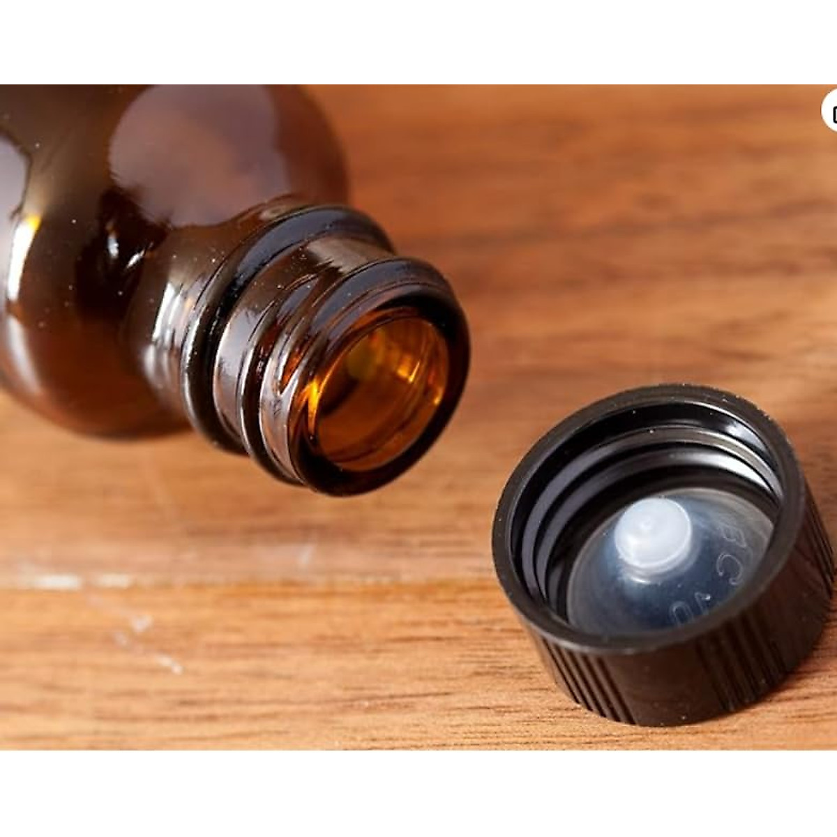 Premium Amber Glass Boston Round Bottles, 1/2 oz (15ml) Capacity - Durable, UV-Protective 5-Pack with Leak-Proof Black Cone-Lined Caps - Perfect for Essential Oils - Perfumes