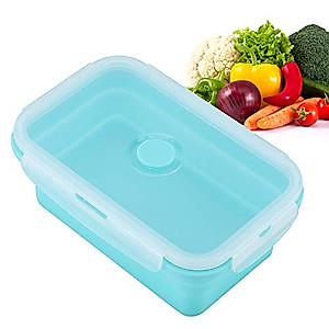 4 Size Silicone Collapsible Portable Lunch Box Bowl Bento Boxes Eco-Friendly Folding Food Container Lunchbox 350/500/800/1200ml(Green 1200ml)