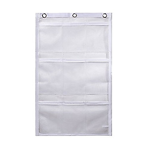 Shower Curtain Bathroom Organizer -9 Pockets- Perfect for Organizing Your Home Bath. Organize Your Toiletries and kid’s Toys in Nine Durable Deep Mesh Pockets. Hang on Existing Shower Curtain Rings.