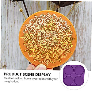 HAKIDZEL Mandala Pattern Stencil Silicone Tray Casting Silicone Coaster Molds Resin Silicone Molds for Resin Mold for Resin Agate Coaster Resin Coasters Mandala Pattern Mold Silicone Mould