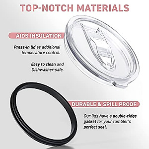 2 Wine Tumbler Lids 12 oz Spill Proof - 2.9 Inch Diameter - No Leak Splash Proof Replacement Silicon Slider Locking Closure, 2 Lids For Tumbler Open Close by C&berg