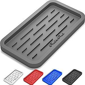 GOOD TO GOOD Sponges Holder - Kitchen Sink Organizer Silicone Tray for Sponge, Soap Dispenser, Scrubber, and Other Dishwashing Accessories