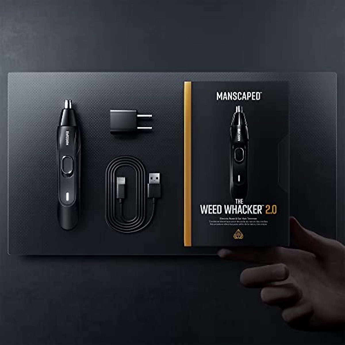 MANSCAPED® The Face Grooming Duo Contains: The Beard Hedger™ Premium Precision Beard Trimmer and The Weed Whacker® 2.0 Nose and Ear Hair Trimmer