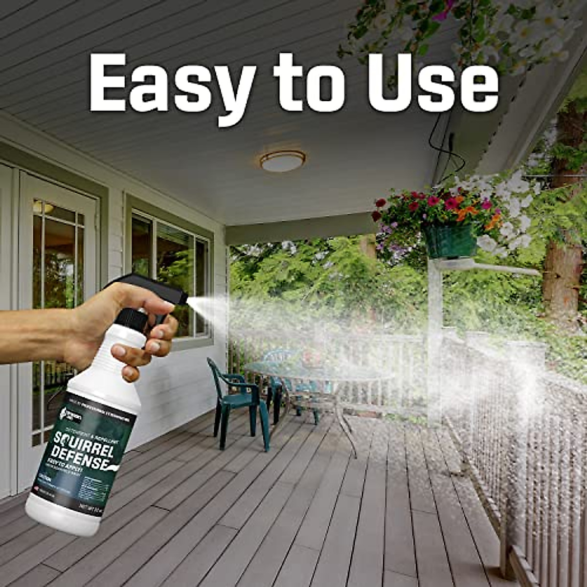 Exterminators Choice - Squirrel Defense Spray - 32 Ounce - Natural, Non-Toxic Squirrel Repellent - Quick and Easy Pest Control - Safe Around Kids and Pets - Deters But Doesn’t Harm