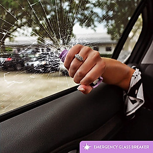 Guard Dog Pepper Spray with Window Breaker | 3-in-1 Car Safety Tool | Self Defense Keychain | Maximum Strength | 16 Feet Distance Defense (Lilac)