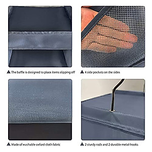 DonYeco Bundles of 3-Shelf Hanging Oxford Closet Organizers and Storage & 3-Shelf Hanging Closet Organizers and Storage with 4 Side-Pockets