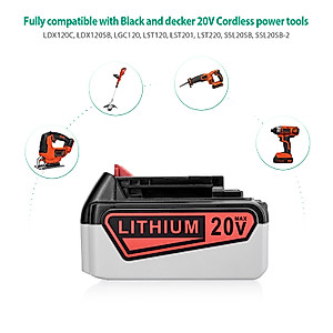 FirstPower 7.0Ah 20V Lithium Battery Replace for Black and Decker 20V Li-ion Batteries LBXR20 LB20 LBX20 LBXR2020-OPE LBXR20B-2 LB2X4020 Compatible with Black and Decker 20V Cordless Tools