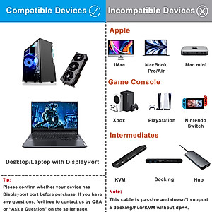 PEUZAVA 4K DisplayPort to HDMI Cable 6ft, Premium DP to HDMI Braided High Speed Cord Compatible with Computer Desktop Laptop PC Monitor Projector HDTV