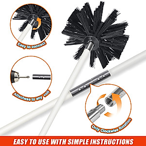 2 Pack Dryer Vent Cleaner Kit Lint Remover Brush Dryer Lint Brush Vent Trap Cleaner Tools Long Flexible Refrigerator Coil Brush