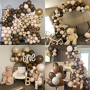 Brown Balloons Set 12 Inch Retro Brown Khaki Cream Balloons 35 Pcs Mocha Cocoa Coffee Brown Sand White Apricot Beige Nude Balloons for Neutral Bear Bridal Baby Shower Birthday Party Decorations