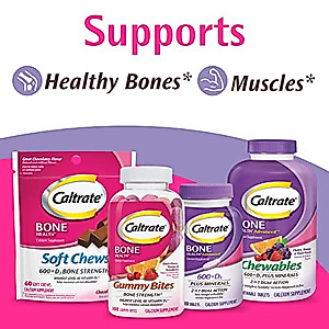 Caltrate Soft Chews 600 Plus D3 Calcium Vitamin D Supplement, Chocolate Truffle - 60 Count