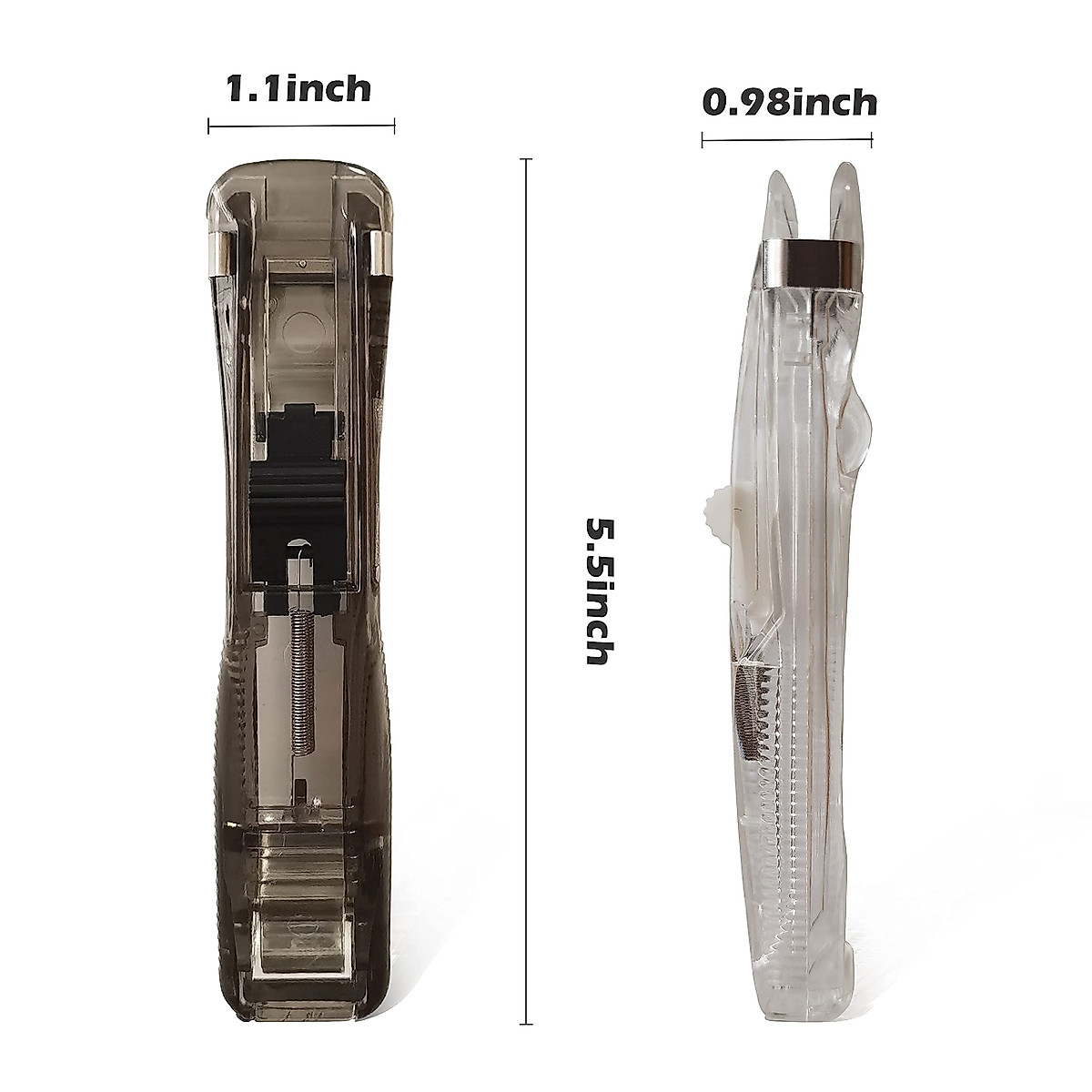 Wonderbooom 2 Pack Portable Handheld Paper Clam Clip Dispenser Large Size with 50 Stainless Steel Metal Refill Clips,Fast Paper Clipper for Desk Document Office Home School