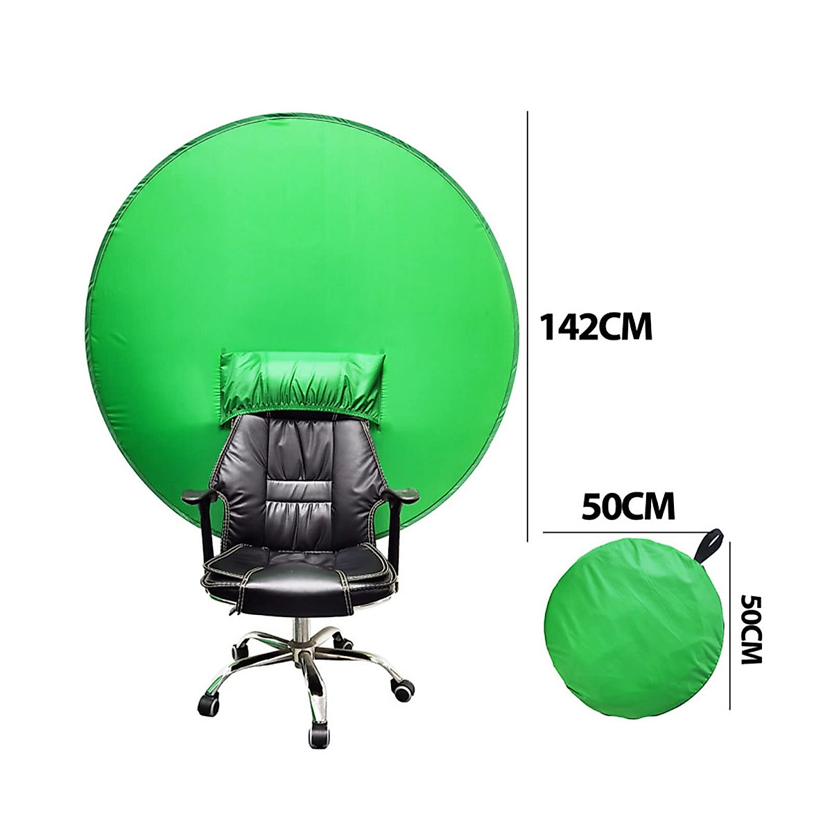 Green Screen Backdrop for Photography 142cm Round Green Screen Backdrop Portable Green Screen Chair Background for Video Chats Video Conference Game Single Layer L Size