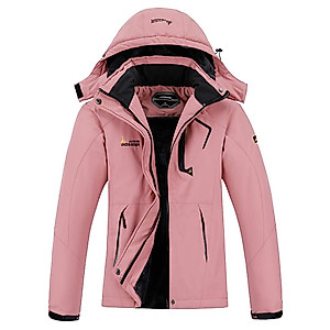 MOERDENG Women's Waterproof Ski Jacket Warm Winter Snow Coat Mountain Windbreaker Hooded Raincoat Jacket